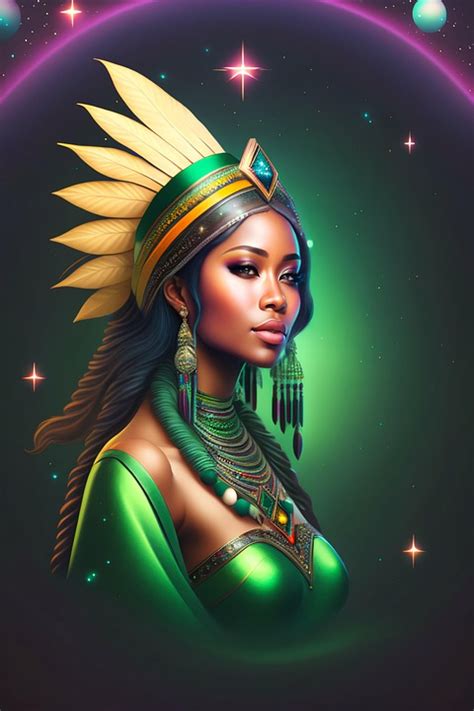 Download Woman Native American Stars Royalty Free Stock Illustration