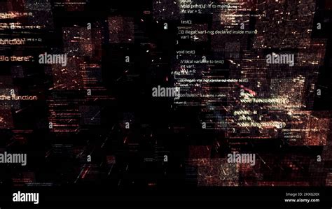 Digital Flying Background With A Network Data Code Seamless Loop Animation Concept Of Big