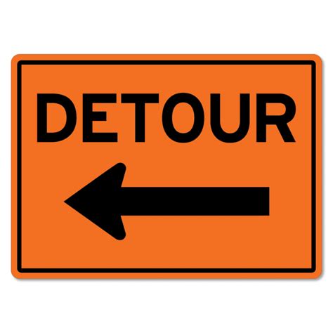 Detour Left Arrow Sign The Signmaker