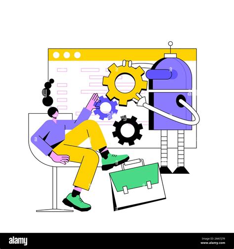 Collaborative Robotics Abstract Concept Vector Illustration Collaborative Artificial