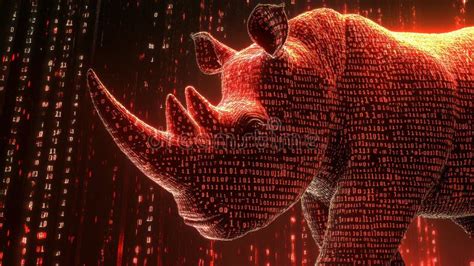 A Rhino Is Shown In A Computer Generated Image Stock Illustration