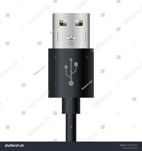 D Realistic Usb Cable Vector Design Stock Vector Royalty Free Shutterstock