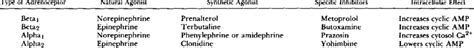 Four Types Of Catecholamine Effects Download Table