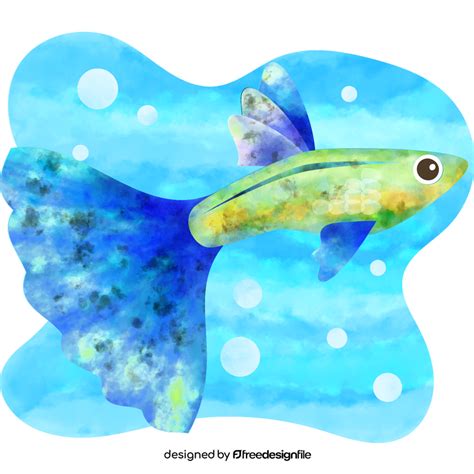 Blue Grass Guppy Fish Vector Free Download