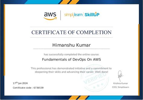 Himanshu Kumar On Linkedin Devops Aws Simplilearn Continuouslearning