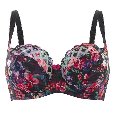 Floris Black Floral Soft Cup Balconnet Bra