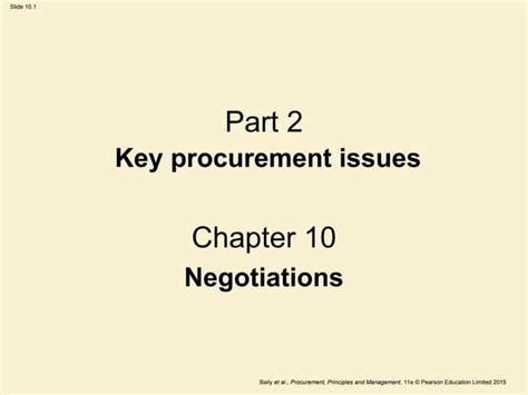 Procurement Principles Key Areas In Negotiation Ppt
