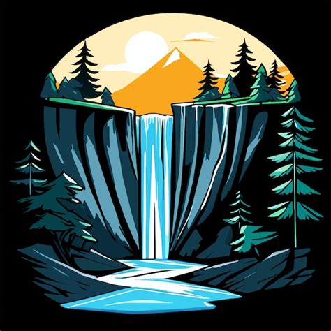 Wasserfall Illustration Premium Vektor