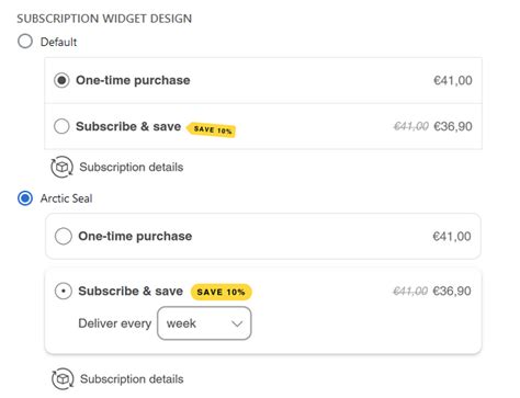 Subscription Widget Customization Seal Subscriptions