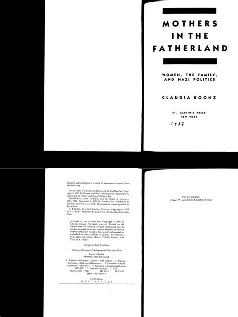 Koonz The Second Sex In The Third Reich Mothers In The Fatherland Pdf