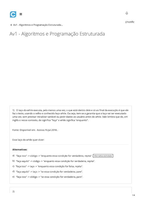Colaborar Av1 Algoritmos e Programação Estruturada 2 Algoritmo e