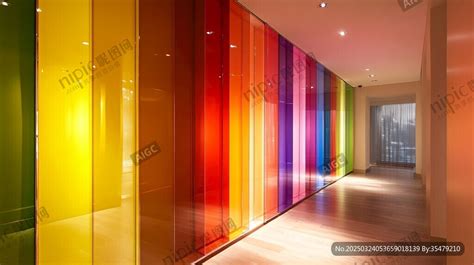 Ai创作图彩虹 玻璃墙 现代艺术 室内设计 木地板 柔和照明 长廊 当代艺术品 色彩鲜艳 极简主义 建筑 走廊 设计 美学 活力 创意 时尚 现代 简约 宁静 温暖 欢迎 开放