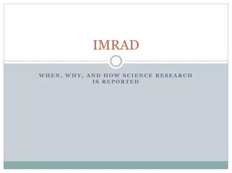 Ppt Imrad Powerpoint Presentation Free Download Id 9346103