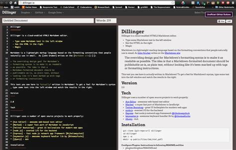 Dillinger Cloud Enabled Html5 Markdown Editor
