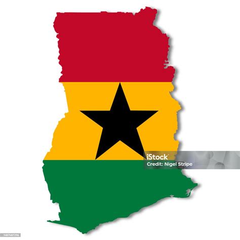 그림자 3d 그림을 제거하기 위한 클리핑 경로가 있는 가나 지도 가나 국기에 대한 스톡 벡터 아트 및 기타 이미지 가나 국기 지도 0명 Istock