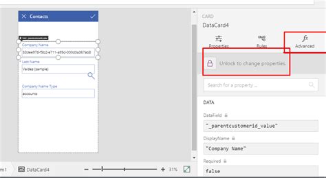 Now Select That Data Card Of Company Name And Set Its Default Value To If Isblank First