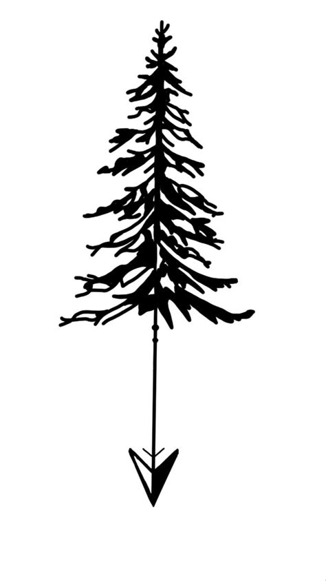 Pine Tree With Arrow Tattoo