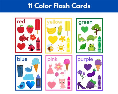 Color Flashcards Preschool Flashcards Printable Color Cards Learning