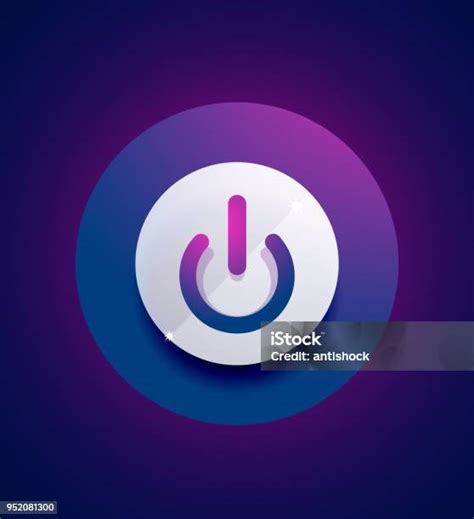 유리 투명 효과 전원 시작 버튼에 아이콘을 벡터 Ui 또는 애플 리 케이 션 심볼 디자인 검은색에 대한 스톡 벡터 아트 및 기타