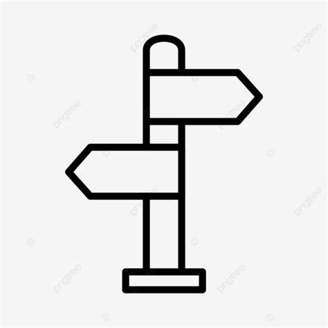 Direction Line Icon Vector Board Crossroad Direction Png And Vector