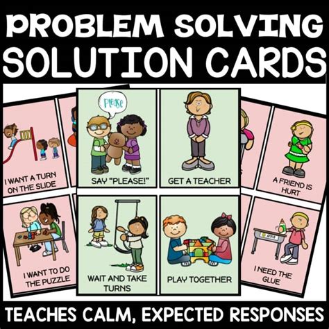 Problem Solving And Solution Cards Social Emotional Learning Sel