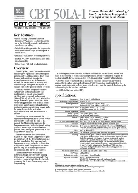 Black JBL CBT 50LA 1 WH Line Array Column Loudspeaker At Best Price In