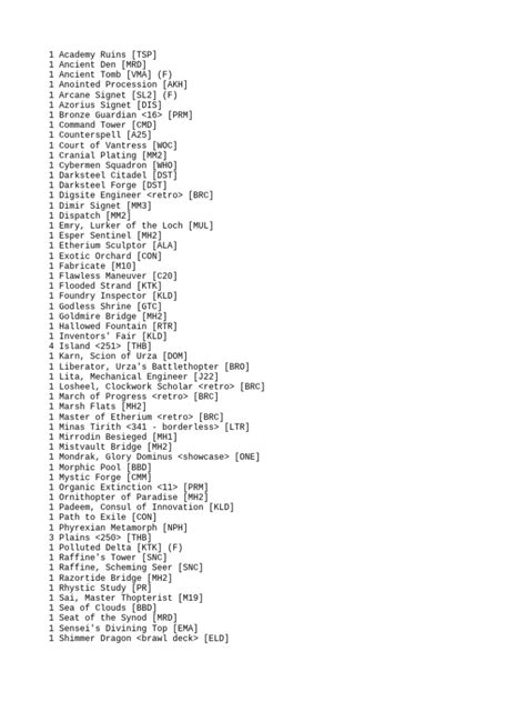 Deck Urza Tokens Pdf