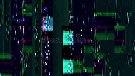 Computer Glitch Pixel Noise Color Analog Artifacts Stock Footage