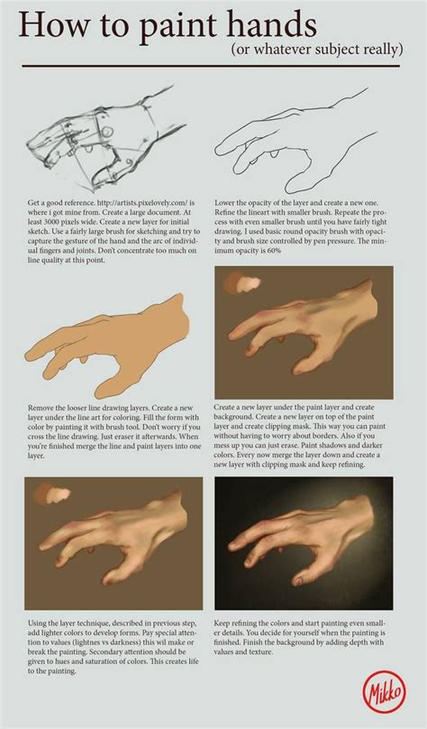 Tutorial On How To Paint Hands By Https Deviantart Com Donmikko On DeviantArt Digital