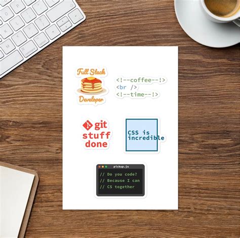 developer sticker set clever funny stickers etsy