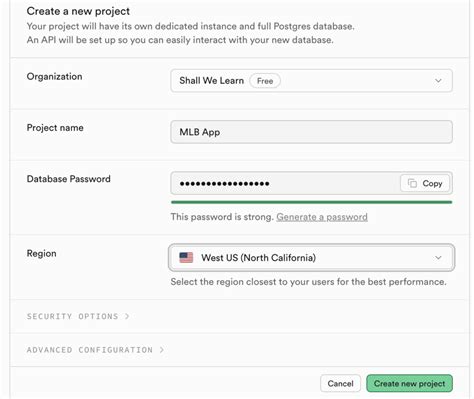 Mlbapp Hello Supabase Part 1 New Project And Create A Table
