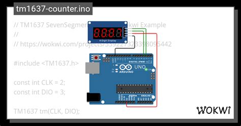 Tm1637 Counter Ino Copy Wokwi ESP32 STM32 Arduino Simulator