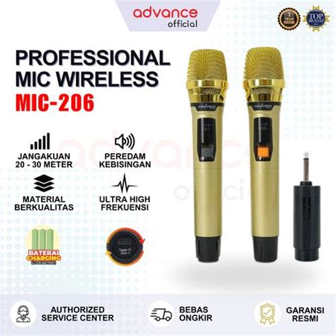 Promo 【harga Spesial】mic 206 And Mic 101 Pro Advance Uhf Nirkabel Mic