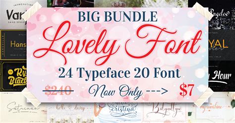 Big Bundle Lovely Font Collection Bundle Creative Fabrica
