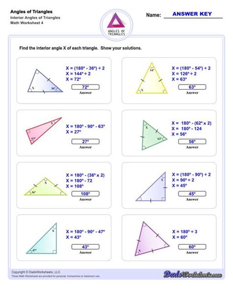 Interior Angles Worksheets