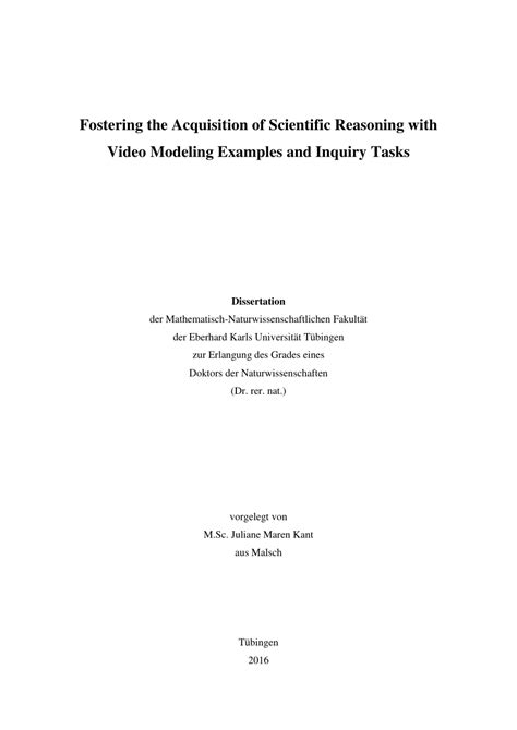 Pdf Fostering The Acquisition Of Scientific Reasoning With Video