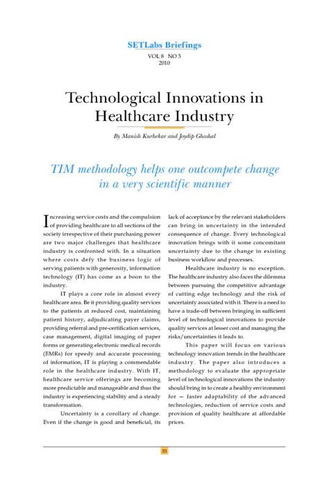 Technology Innovation Management Et Healthworld