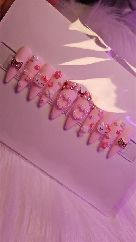 Hello Kitty Press On Nails Etsy