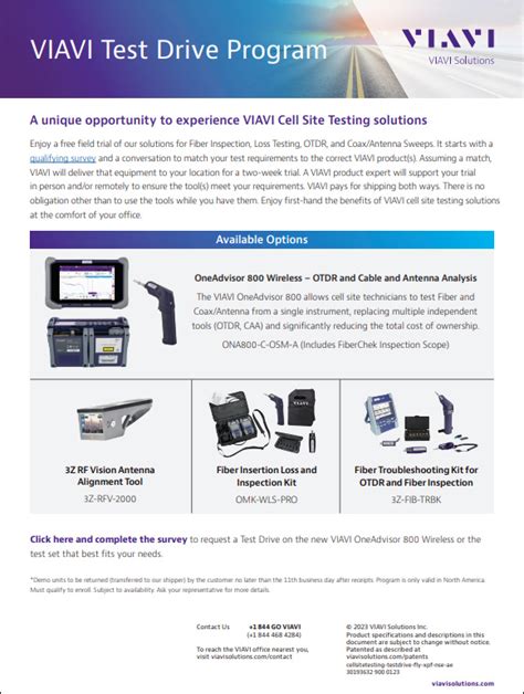 Viavi Test Drive Program