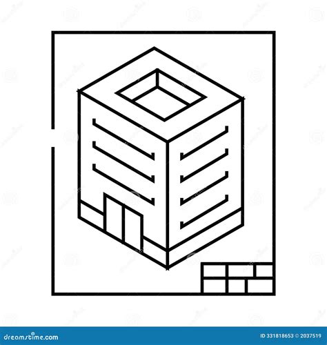 Isometric View Architectural Drafter Line Icon Vector Illustration