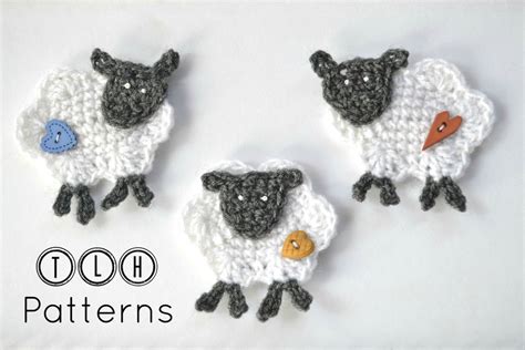 Crochet Applique Pattern Crochet Sheep Pattern Crochet Sheep Etsy