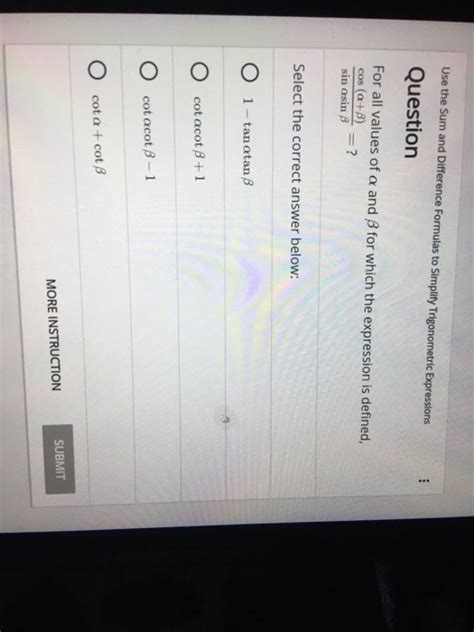 Solved Use The Sum And Difference Formulas To Simplify Chegg