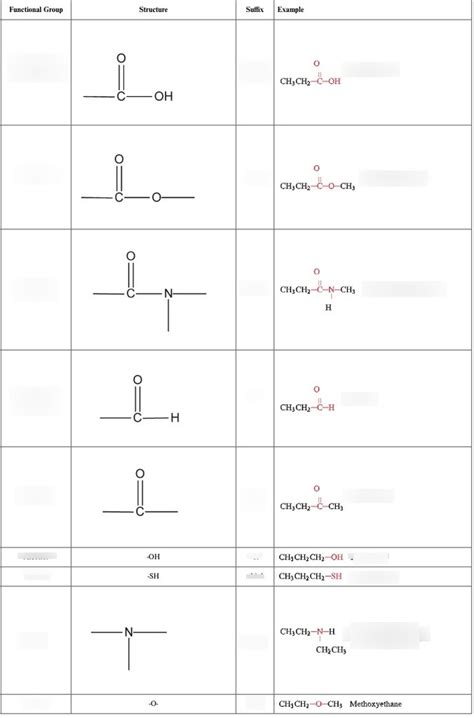 Functional Group Diagram Quizlet