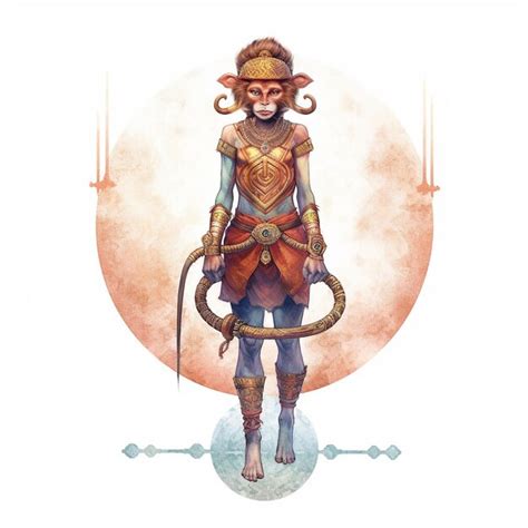 Premium Ai Image Monkey Warrior Water Color