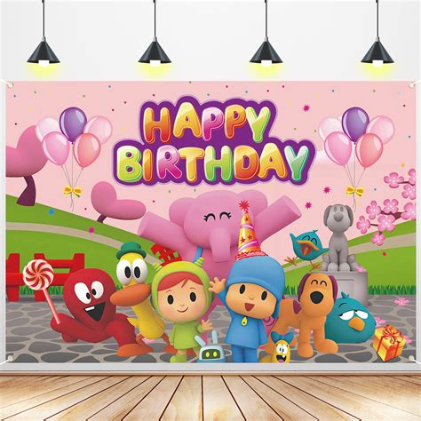 Cartoon Pocoyo Backdrop 5x7ft Cute Pocoyo Birthday Party Supplies