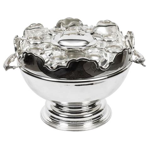 Vintage Silver Plated Monteith Caviar And Vodka Set Cooler 20th