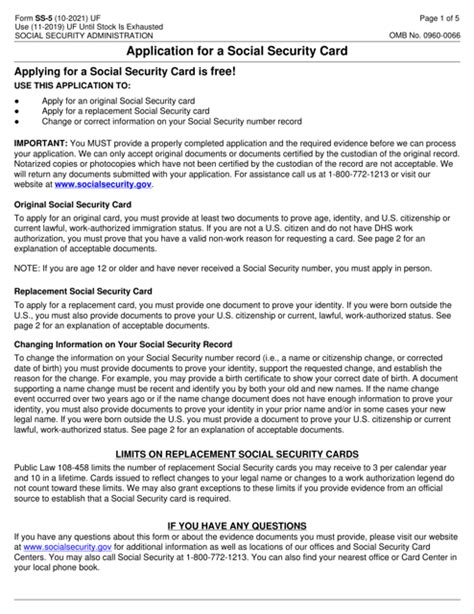 Form Ss 5 Download Fillable Pdf Or Fill Online Application For A Social Security Card