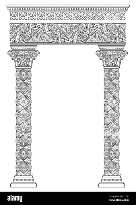 Vector Texture Of Venetian Gothic Architectural Arch Or Gallery Stock