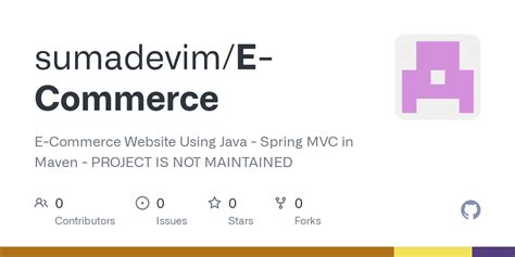 Github Sumadevim E Commerce E Commerce Website Using Java Spring Mvc In Maven Project Is