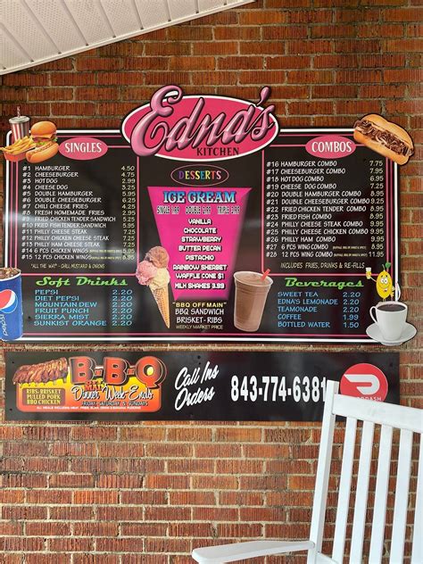 Menu At Ednas Kitchen Dillon